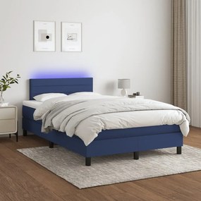 Box spring postel s matrací a LED modrá 120 x 200 cm textil 3133227