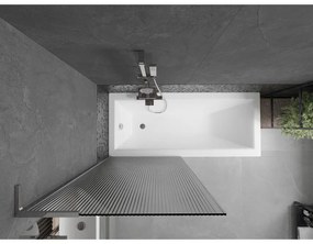 Mexen Next L, 1-křídlová vanová zástěna 80 x 150 cm, 6mm sklo s žebrovým vzorem, chromový profil, 895-080-000-03-09-01