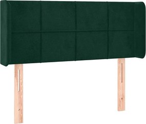 Čelo postele s LED tmavě zelené 93 x 16 x 78/88 cm samet 3123275