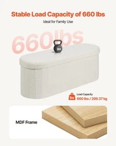 Oválný úložný taburet, Nosnost 299,371 kg VEVOR – 1060 × 355 × 340 mm