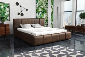 ZETKA MILANO 140x200 moderní postel s úložným prostorem hnědá 162 x 91 x 223 cm