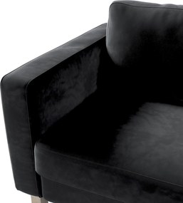 Potah na pohovku IKEA  Karlstad 3-místná, nerozkládací, krátký barva černá látka lesklé, sametová