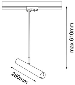 Amplex 8881 - Lustr na tyči do lištového systému AKADI 1xGU10-MR11/15W/230V