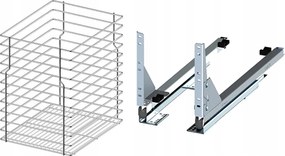 Koš do spodní skříňky Cargo 40 cm 400 Šedý 1p s tlumením dovírání Rejs s plným výsuvem