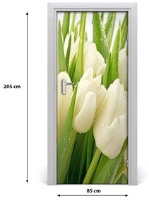 Fototapeta samolepící Bílé tulipány 85x205 cm