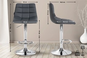 Barová židle Jerry umělá kůže chromovaná konstrukce – šedá