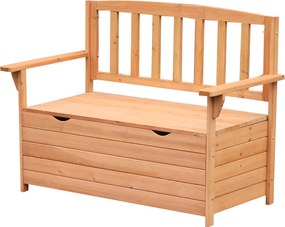 Zahradní lavice Outsunny z jedlového dřeva s úložným prostorem rozměry 112D x 58Š x 84V cm | Aosom