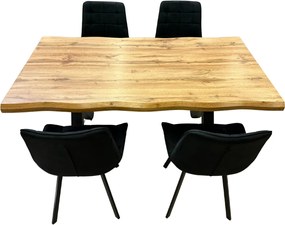 Vikio Jídelní set pro 4 osoby 140x90 cm dub-černá VJS114-41C