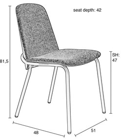 Tmavě šedé jídelní židle v sadě 2 ks Clip – Zuiver