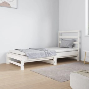 Výsuvná postel bílá 2x (90 x 190) cm masivní borovice 3124748