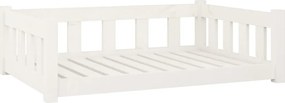 vidaXL Pelíšek pro psy 95,5 x 65,5 x 28 cm masivní borovice [833256] Barva: Bílá