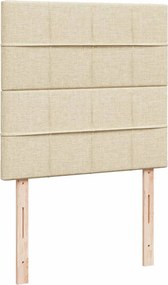 Box spring postel s matrací krémová 90x200 cm textil 3291556