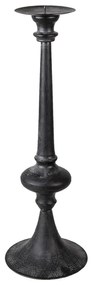 Kovový černý svícen s patinou Coretta - Ø 15*45 cm