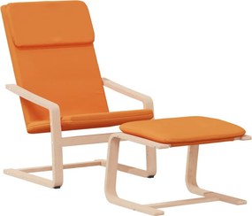 Relaxační křeslo s podnožkou tmavě žluté textil 3154420