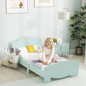 AIYAPLAY Montessori postel pro děti 3-6 let, 140x70 cm jednolůžková dětská postel s ochrannými zábranami a dřevěným rámem ve tvaru medvěda pro dětský…