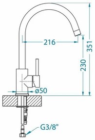 ALVEUS 1129039 - Dřezová baterie ROXA 35,1 cm granit/černá