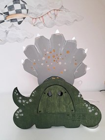 Makuto Art Dřevěné osvětlení do dětského pokoje DINOSAURUS Zvolte barvu: Tmavě zelená