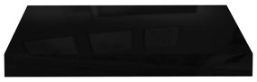 Petromila Plovoucí nástěnné police 4 ks lesklé černé 40 x 23 x 3,8 cm MDF