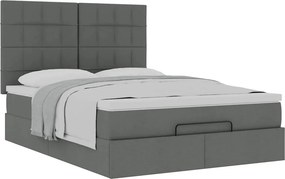 Osmanský rám postele s matrací tmavě šedá 140x190cm textil 3313155