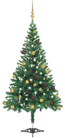 Umělý vánoční stromek s LED a sadou koulí 210 cm 910 větví,  3077490 HangarStore.cz