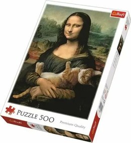 Trefl - Puzzle - Mona Lisa s kočkou / 500 dílků / 48 x 34 cm / věk 10+