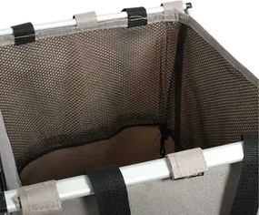 MSV LAUNDRY koš na prádlo skládací šedo-hnědý / 50 l / polyester, hlin