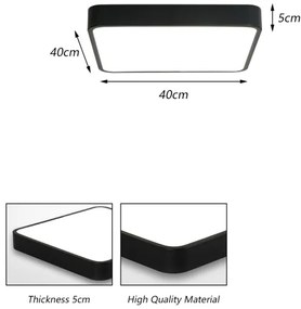 Brilagi - LED Stropní svítidlo POOL SQUARE LED/36W/230V 40x40 cm černá