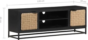 TV stolek 120 x 30 x 40 cm masivní mangovníkové dřevo 323496
