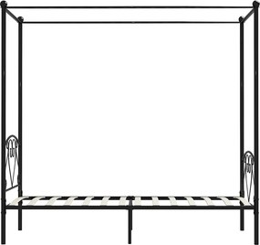 Rám postele s nebesy černý kovový 120 x 200 cm 284435