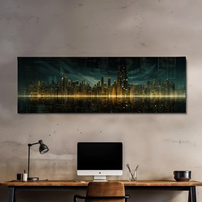 Obraz na plátně - Futuristické město - Hi-Tech Metropole FeelHappy.cz Velikost obrazu: 180 x 60 cm