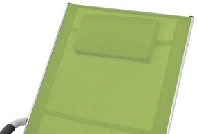 vidaXL Zahradní lehátko s polštářem hliník a textilen zelené