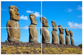 Obraz na plátně - Ahu Akivi moai 1921D (150x100 cm)
