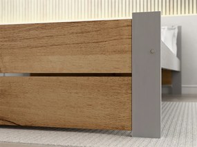 Postel IKAROS DOUBLE 180 x 200 cm, dub artisan/šedá Matrace: Matrace Coco Maxi 20 cm, Rošt: Bez roštu