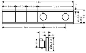 Hansgrohe Rain Select - Podomítkový termostatický modul pro 2 spotřebiče, kartáčovaný bronz 15380140