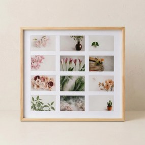 Dřevěný fotorámeček na 12 fotografií FORMIN, 59 x 54 cm
