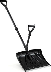 Costway Lopata na sníh 135 cm s pomocnou rukojetí, černá