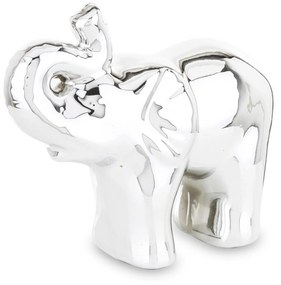 Keramický slon stříbrný 137087