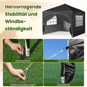 Costway Pavilon s 4 odnímatelnými bočními stěnami zahradní stan vč.