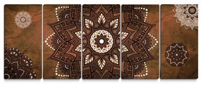 Malvis ® Obraz kouzelná mandala hnědá Velikost (šířka x výška): 125x50 cm