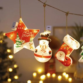 Sada LED světelných vánočních ozdob, různé vánoční motivy, 6ks