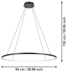 Eglo 901637 - LED Stmívatelný lustr na lanku PARRUTA LED/40W/230V černá + DO