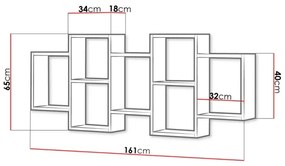 Nástěnná police TRIO 65x161 cm dub sonoma