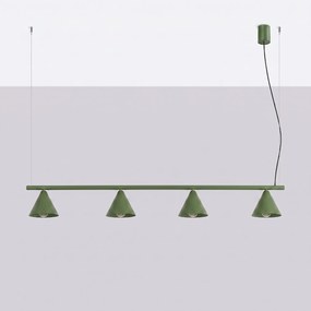 Sollux Lighting Lustr NOX 4L olivově zelený