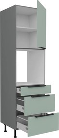 ARIA sa | vysoká skříňka 60 DPS-215 3S1F na vestavnou troubu | PREMIUM BOX | 60 cm | ANTI FINGERPRINT povrch | antracit/aquamarine