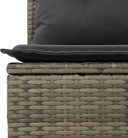 10dílná zahradní sedací souprava s poduškami šedá polyratan 3227152