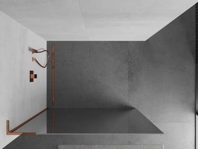 Mexen Kioto L, sprchová zástěna Walk-In 80 x 200 cm, 8mm sklo vzor zrcadlo, růžové zlato profil, 800-080-103-60-50