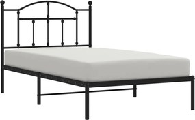 vidaXL Kovový rám postele s čelem 100 x 190 cm [353433] Barva: Černá