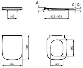 Ideal Standard i.life B - WC sedátko ultra ploché Soft Close, bílá T500301