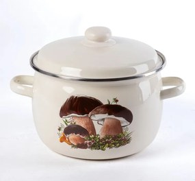 Smaltovaný hrnec s poklicí HOUBY 3,5 l