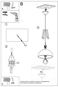 Sollux SL.0390 - Lustr na lanku CASCO 1xE27/60W/230V pr. 30 cm